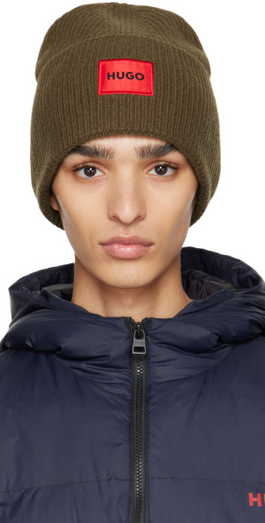 Hugo - Khaki Logo Label Beanie