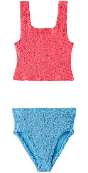 Hunza G - Kids Pink & Blue Duo Lyra Bikini