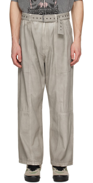 Izzue - Gray Belted Trousers