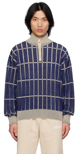 Jacquemus - Navy Le Raphia 'Le Pull Malha' Sweater