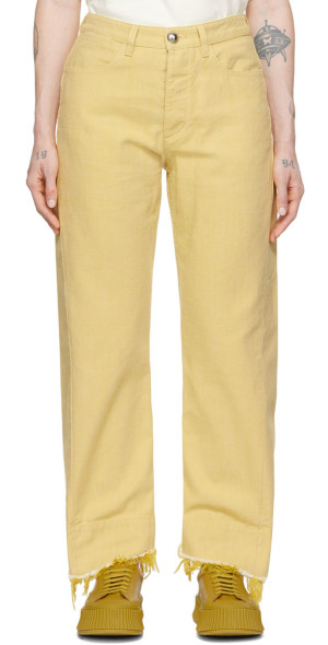 Jil Sander - Yellow Raw-Cuff Jeans