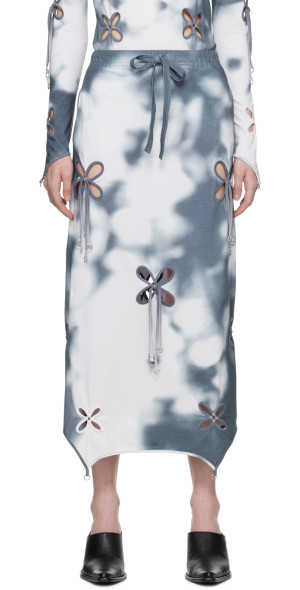 J.Kim - White & Gray Jester Midi Skirt