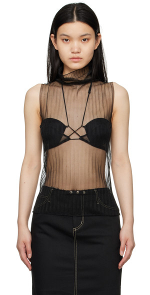 JUNEYEN - Black Sheer Turtleneck
