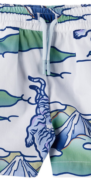 Kenzo - Baby White Paris Graphic Swim Shorts