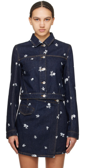 Lanvin - Navy Embroidered Denim Jacket