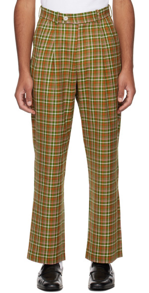 Late Checkout - Green Check Trousers