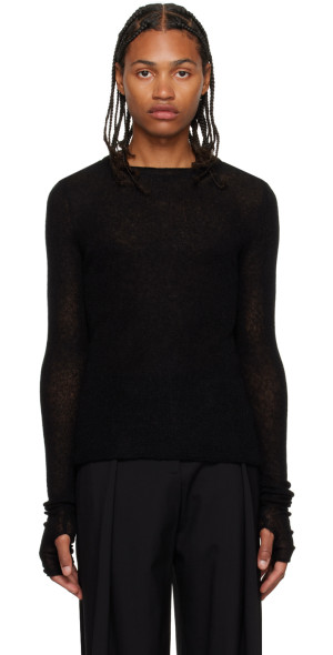 LOW CLASSIC - Black Rolled Edge Sweater