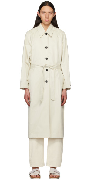 LOW CLASSIC - Off-White Ventile Trench Coat