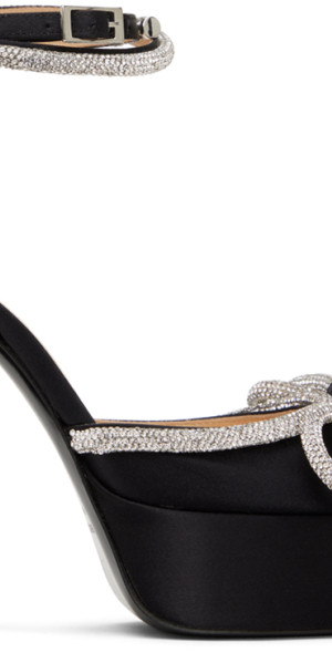 MACH & MACH - Black Double Bow Platform Heels