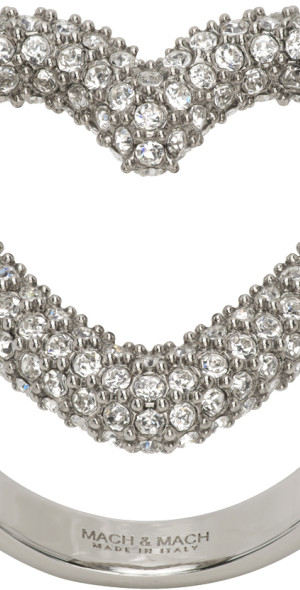 MACH & MACH - Silver Crystal Heart Ring