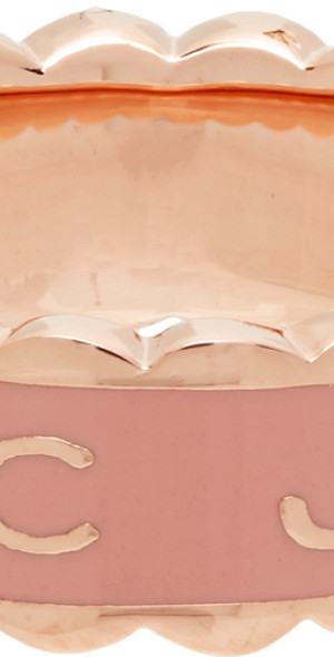 Marc Jacobs - Rose Gold & Pink 'The Scallop Medallion' Ring