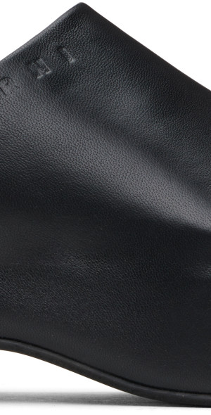 Marni - Black Leather Chunky Sabot Clogs