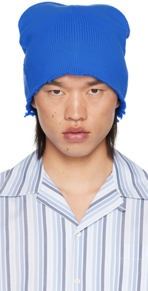 Marni - Blue Mohair Logo Beanie