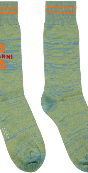 Marni - Green & Blue Marled Socks