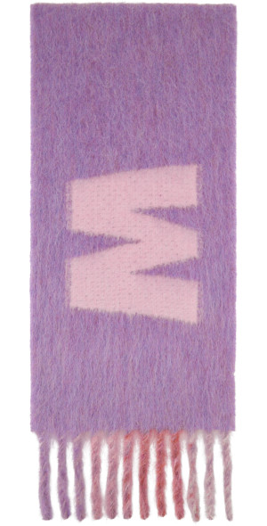 Marni - Purple & Red Maxi Logo Scarf