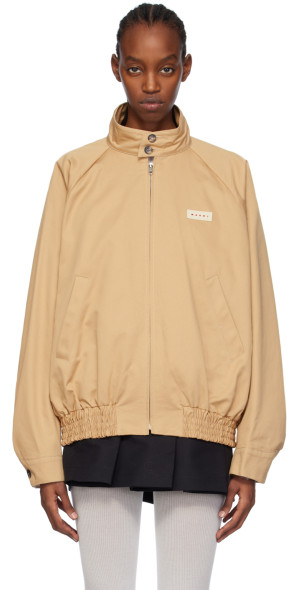 Marni - Tan Patch Bomber Jacket