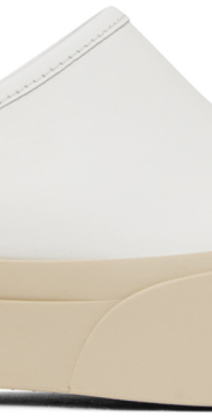 Marni - White Leather Pablo Sabot Slippers