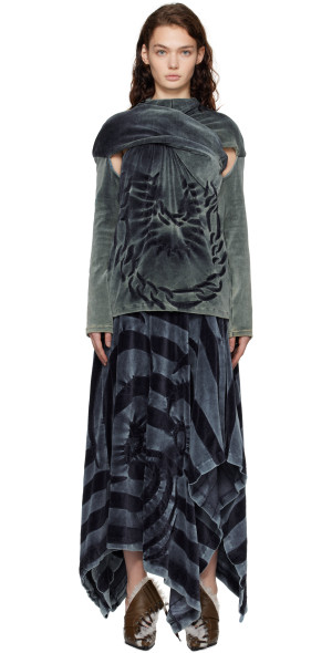 Masha Popova - Blue Twisted Front Open Back Minidress