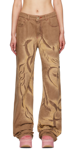 Masha Popova - SSENSE Exclusive Brown Boyfriend jeans