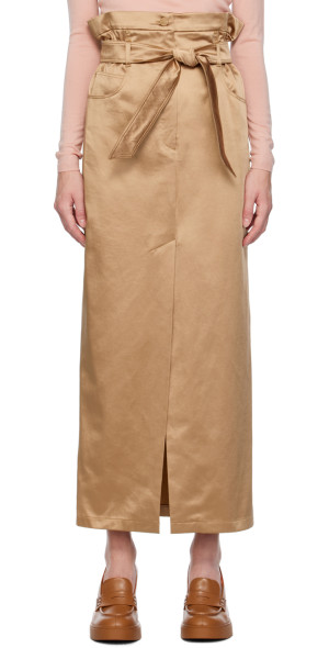 Max Mara - Tan Alcade Maxi Skirt
