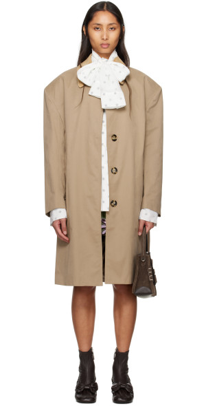 Meryll Rogge - Beige Cotton Coating Mac Coat