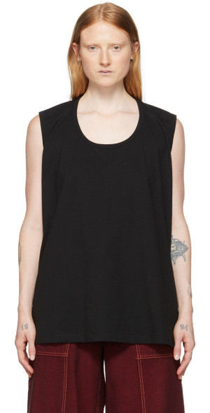 MM6 Maison Margiela - Black Cut-Out Tank Top