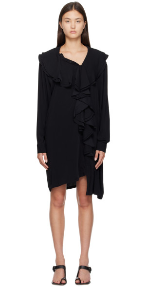 MM6 Maison Margiela - Black Ruffled Midi Dress
