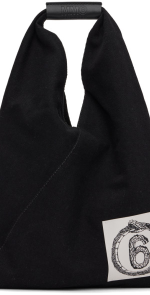 MM6 Maison Margiela - Black Small Snake Patch Triangle Tote