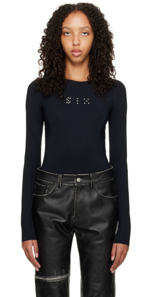 MM6 Maison Margiela - Black Studded Six Bodysuit