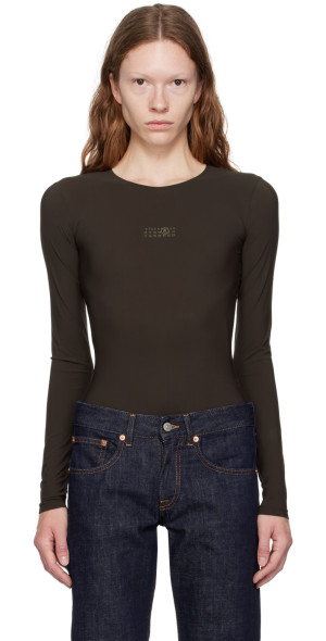 MM6 Maison Margiela - Brown Printed Bodysuit