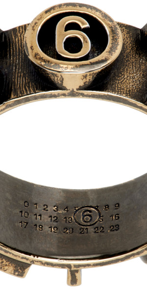 MM6 Maison Margiela - Gold Numeric Signature Embossed Ring