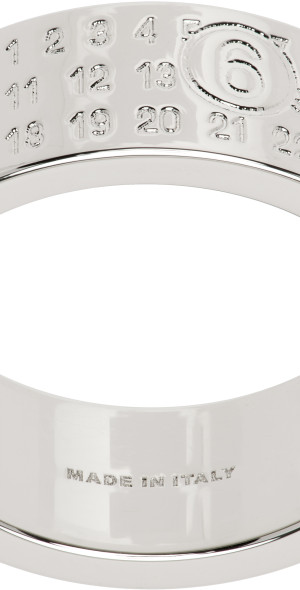 MM6 Maison Margiela - Silver Numeric Minimal Signature Ring