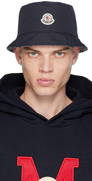 Moncler - Navy Patch Reversible Bucket Hat