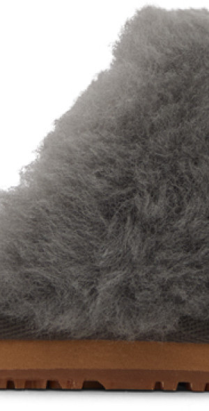 Mou - Gray Open-Toe Slippers