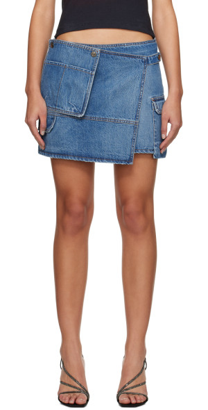 MSGM - Blue Cargo Denim Miniskirt