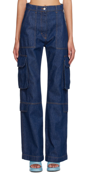 MSGM - Blue Solid Cargo Jeans