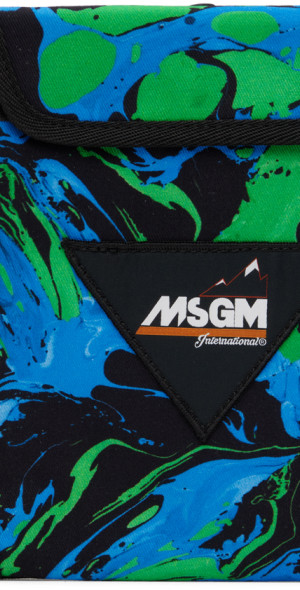 MSGM - Green & Blue Paint Pouch