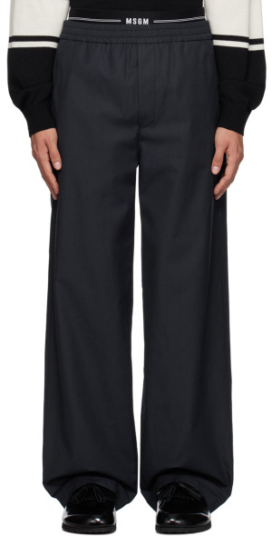MSGM - Navy Layered Trousers