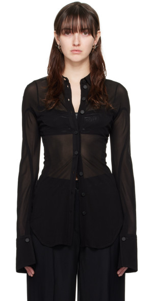 Mugler - Black Sheer Shirt