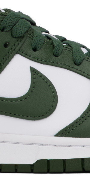 Nike - White & Green Dunk Low Retro Sneakers