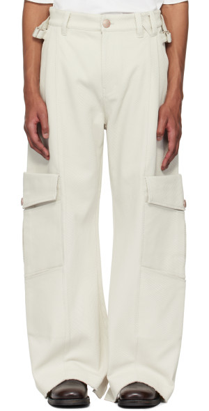 NULLUS - Off-White 8-Pocket Cargo Pants