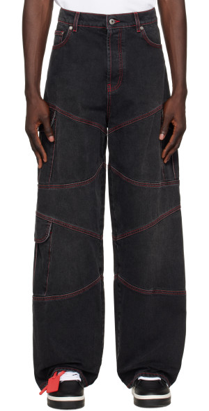 Off-White - Black Script Samurai Straight Jeans