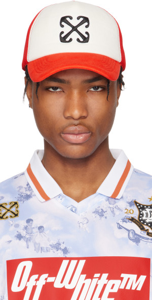 Off-White - Red & White Arrow Trucker Cap
