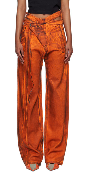 Ottolinger - SSENSE Exclusive Orange & Black Jeans
