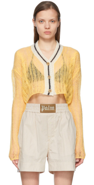 Palm Angels - Yellow Mohair Cardigan