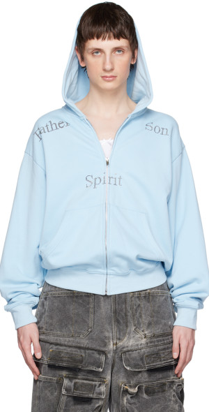Praying - SSENSE Exclusive Blue Holy Trinity Hoodie