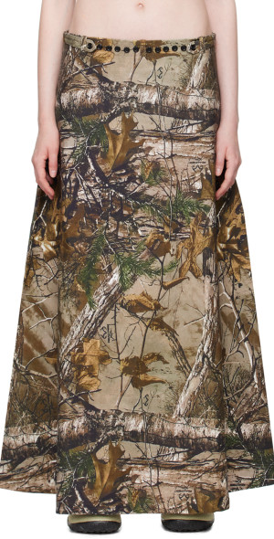 Praying - SSENSE Exclusive Khaki Denim Maxi Skirt