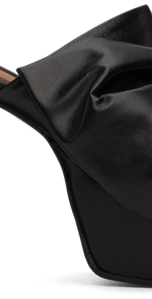 Pushbutton - Black Ribbon Platform Heels