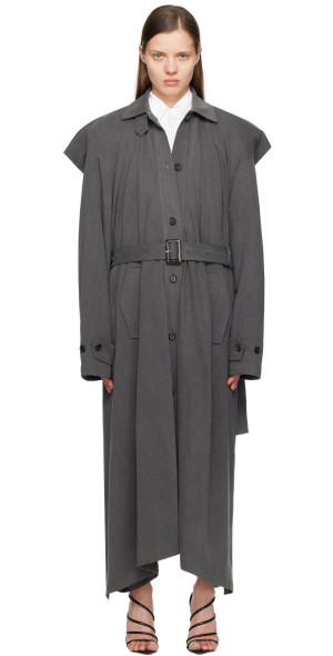 Pushbutton - Gray Square Trench Coat