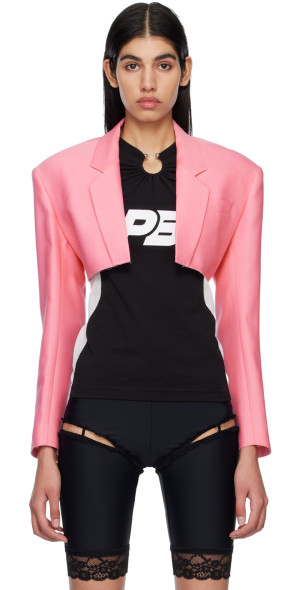 Pushbutton - Pink Extra Cropped Blazer